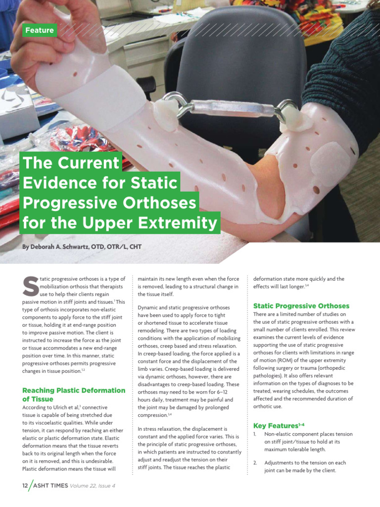 Evidence for Static Progressive Orthoses | PDF | Elbow | Anatomical ...