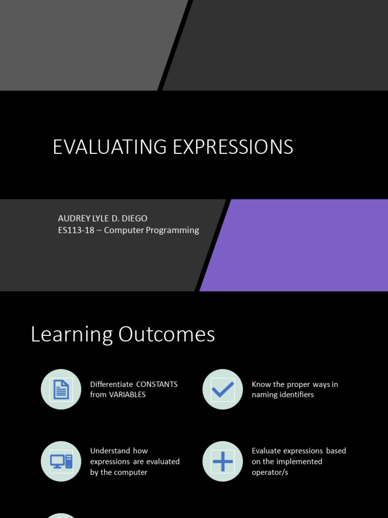 Module # 2 - Evaluating Expressions | PDF | Integer (Computer Science) | Arithmetic