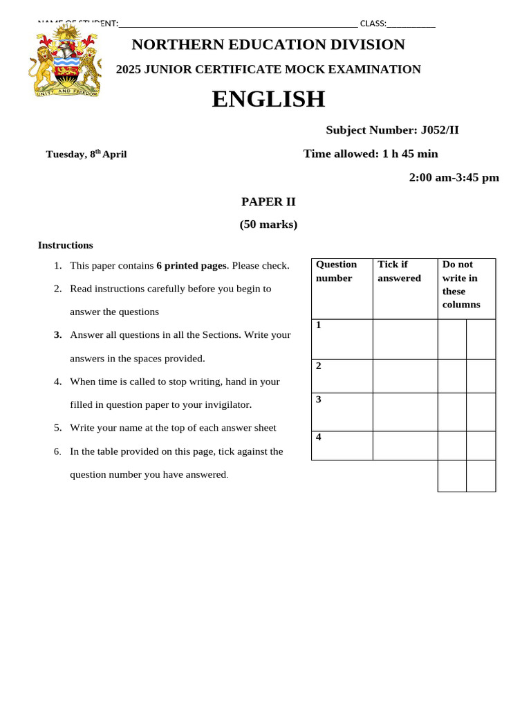 2025 Jce Ned Mock p2 | PDF | Odor