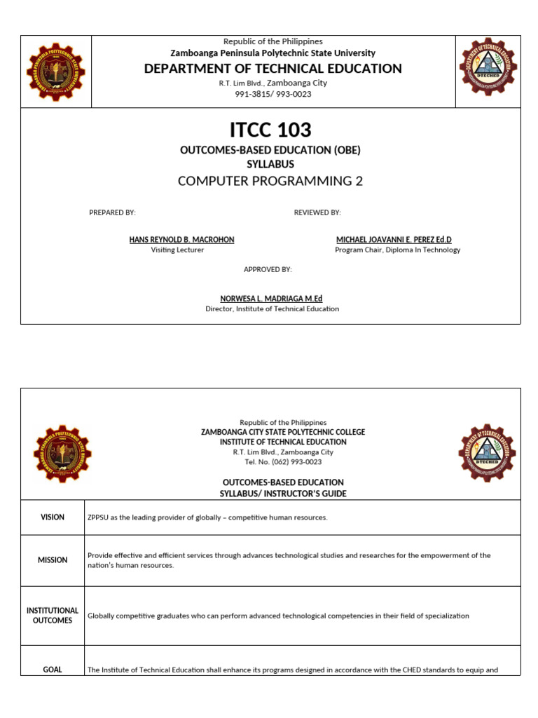 Itcc 103 Computer Programming 2 2024-2025 | PDF | C++ | String (Computer Science)
