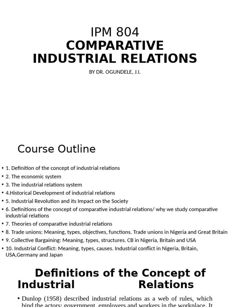 New Real Comparative Industrial Relations Ipm 804 Pdf Trade Union