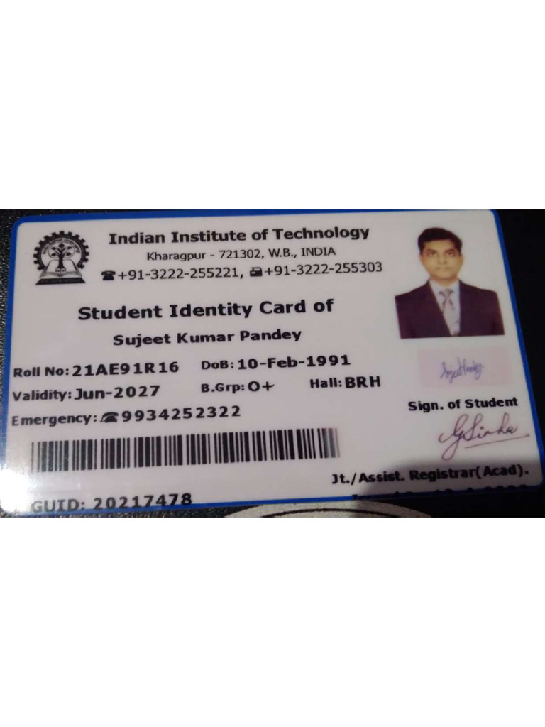 IIT KRG ID Card | PDF