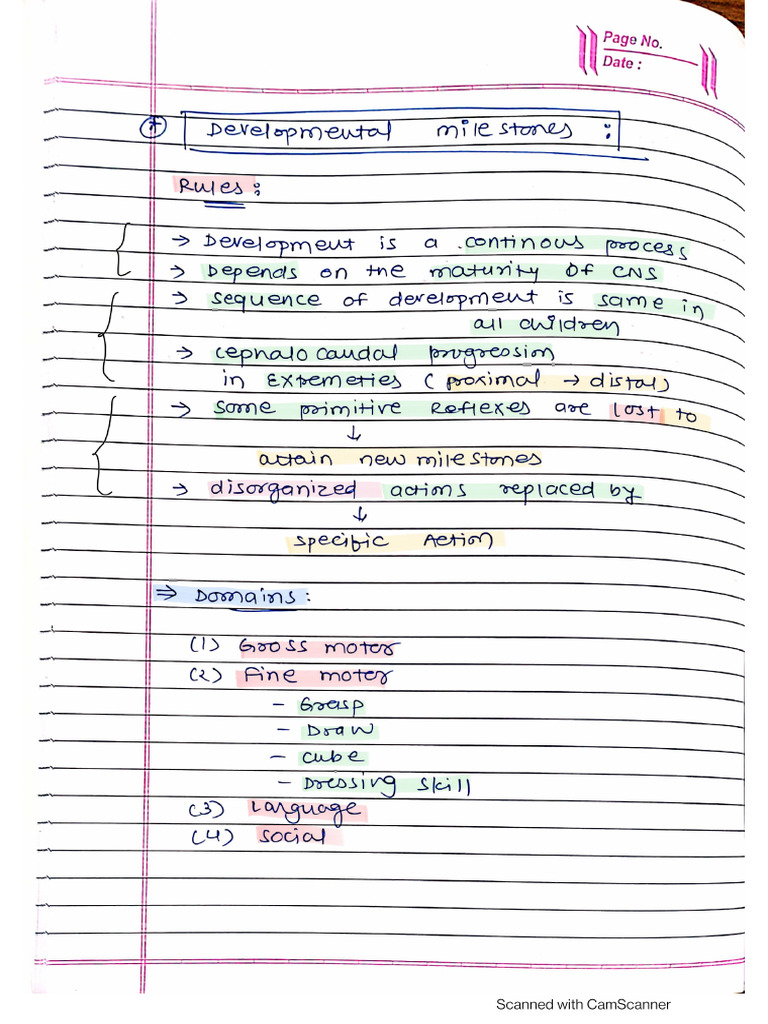 Developmental Milestones Pdf