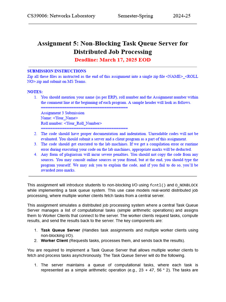 CS39006 Networks Lab Assignment 5 | PDF | Server (Computing) | Client (Computing)