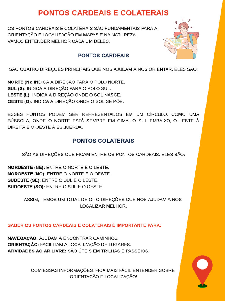 Pontos Cardeais e Colaterais Explicados | PDF