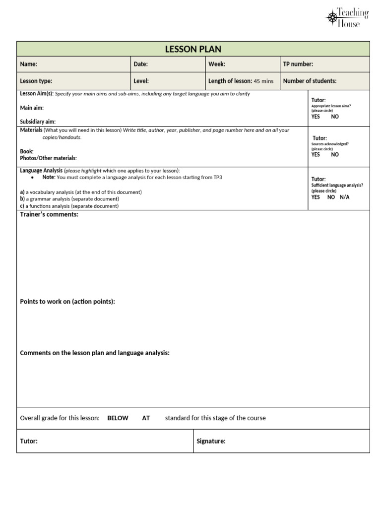 Lesson Plan Template USA 2023 | PDF | Lesson Plan | Linguistics