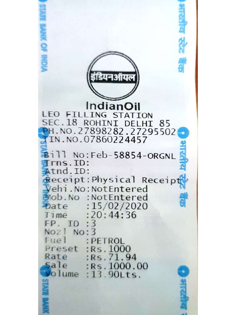 Petrol Bill | PDF