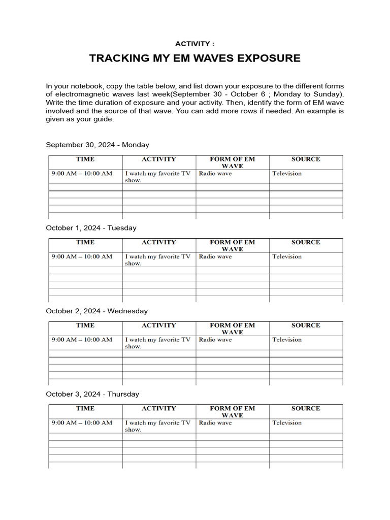 Tracking My EM Waves Exposure | PDF