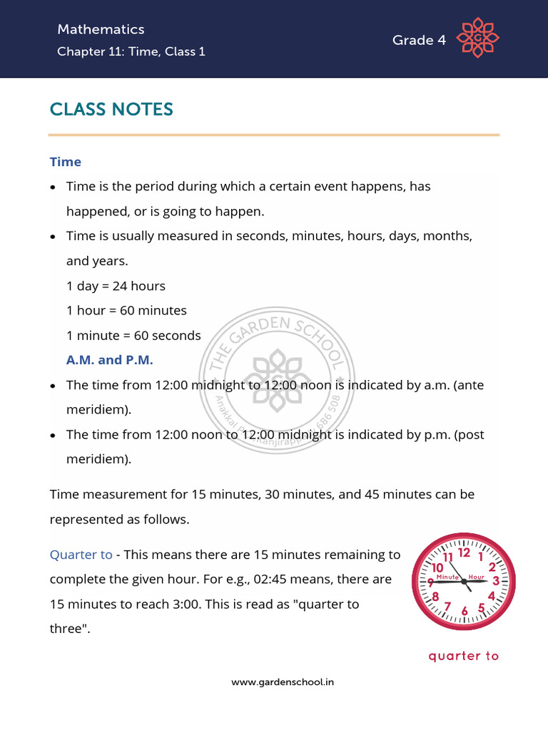 Time Measurement Notes | PDF | Units Of Measurement
