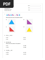 Class 5 Maths - Patterns - CBSE Worksheets | PDF