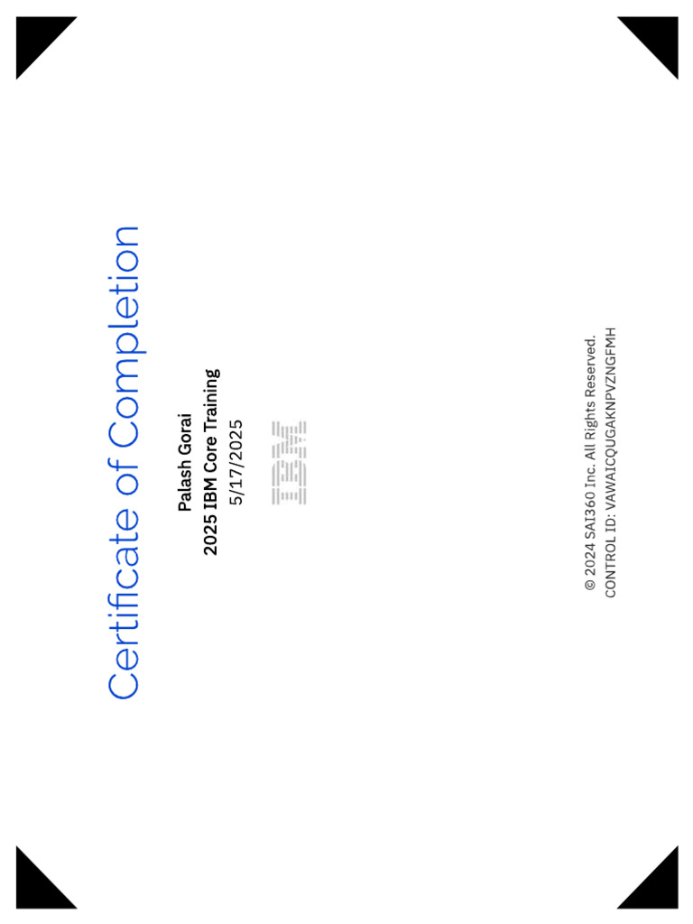 IBM Core Training Certifcate | PDF