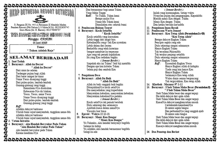 Minggu EXAUDI: 01 Juni 2025 | PDF