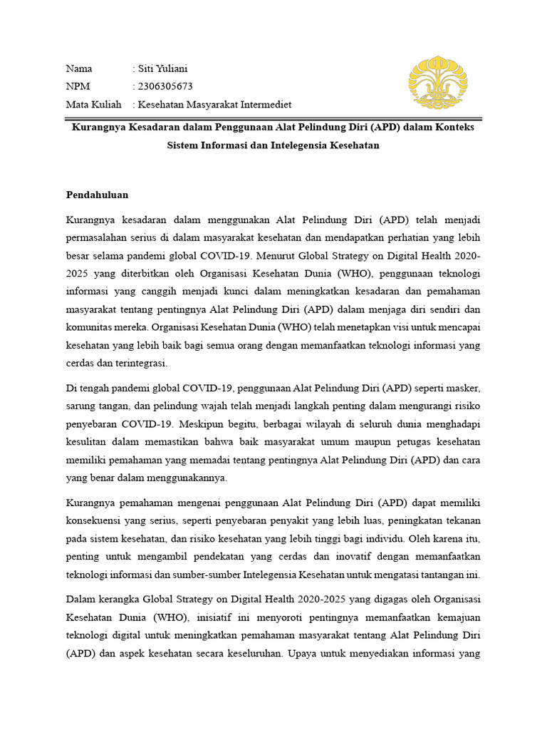 Siti Yuliani_2306305673_Draft Manuskrip 2 | PDF