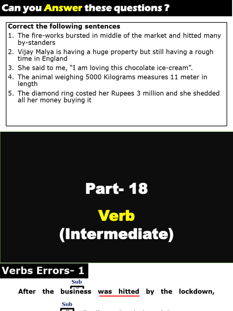 Part-19 - Irregular and Stative Verbs | PDF | Verb | Semantic Units