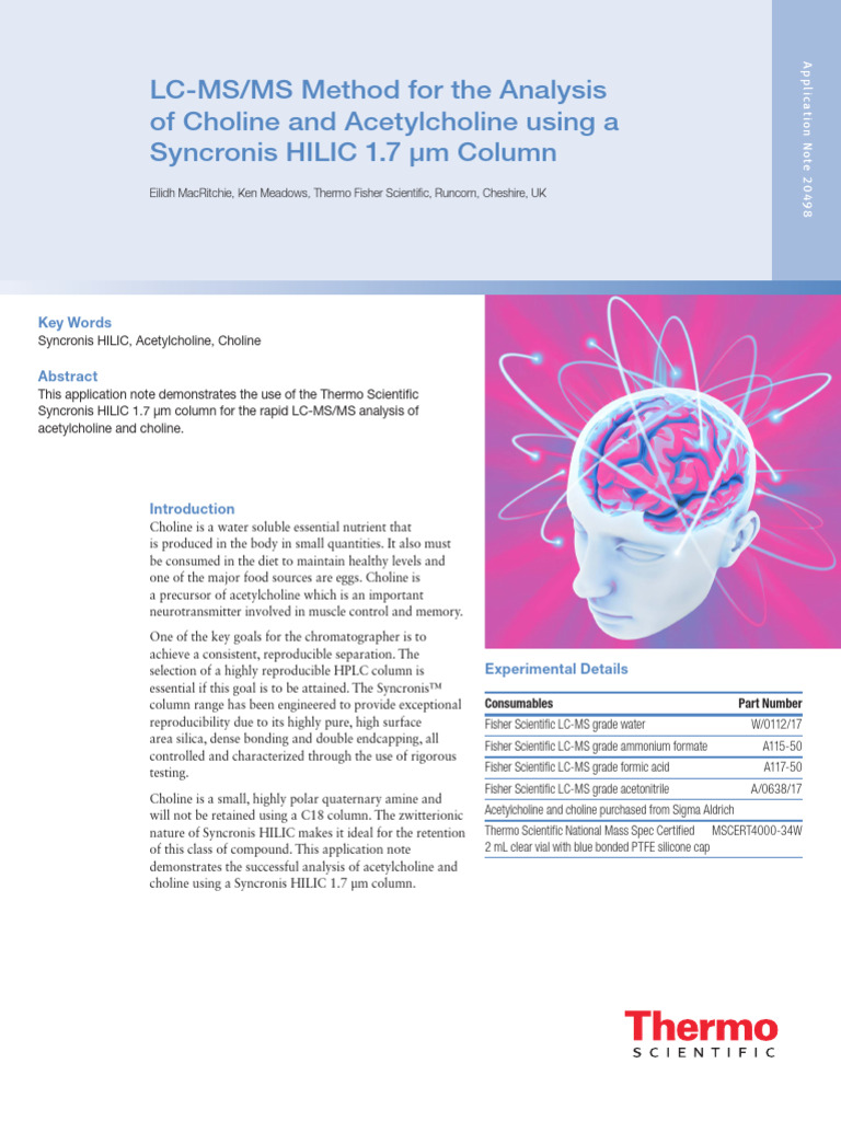 LC-MS/MS Analysis of Choline and Acetylcholine | PDF | Liquid ...