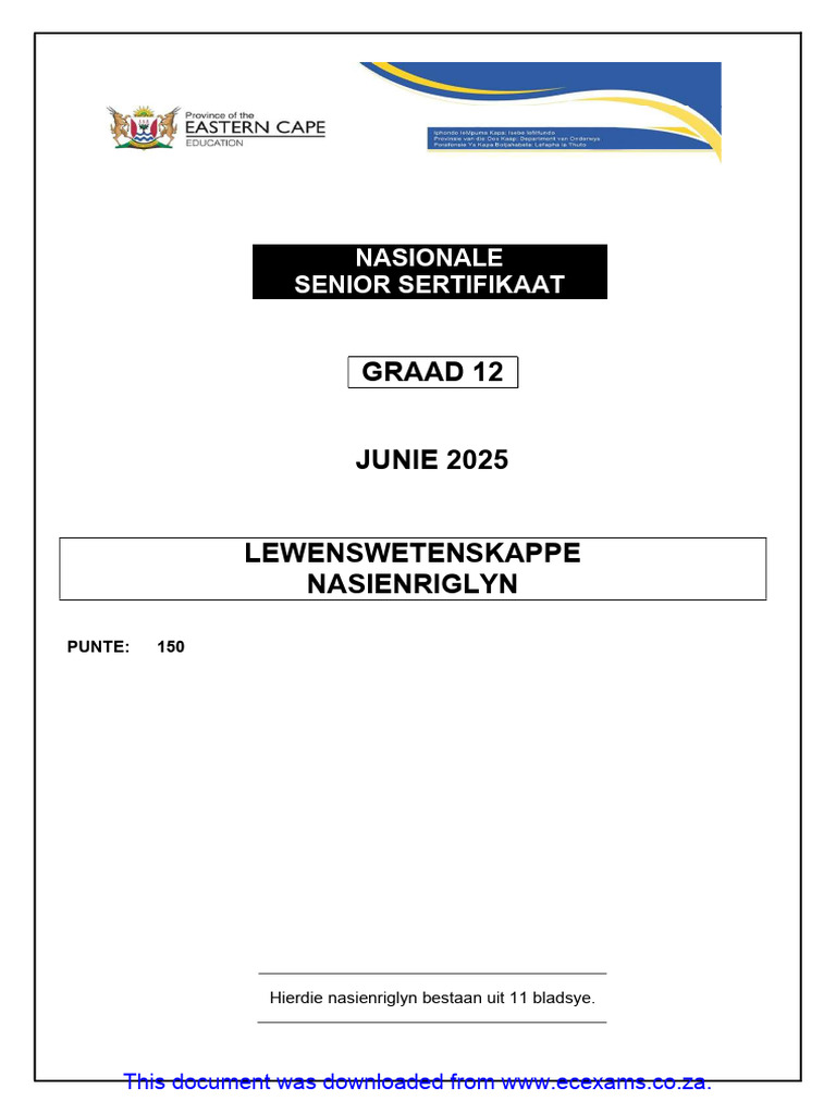 Life Sciences Memo Gr12 June 2025 Afr - Watermark | PDF