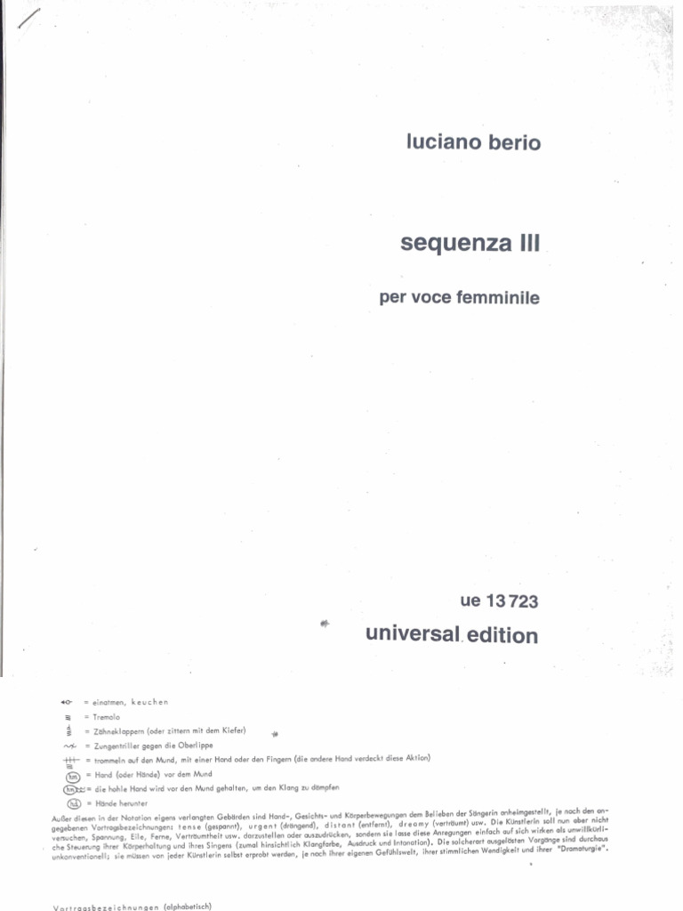 Berio - Sequenza III | PDF