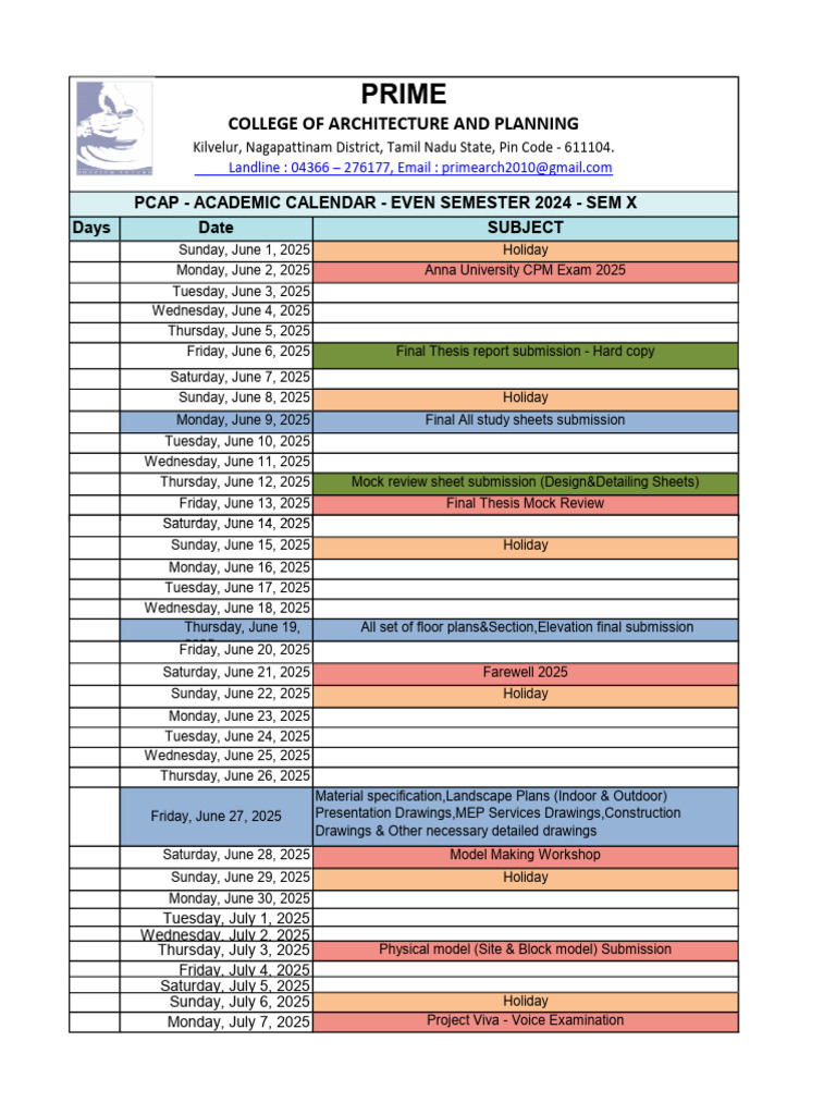Thesis Submission Schedule 2025 | PDF | Academic Term