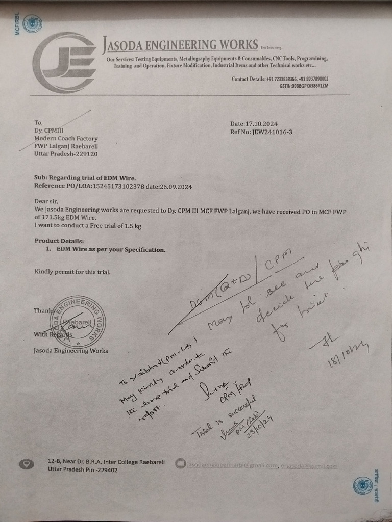 EDM Wire Trial Reports | PDF