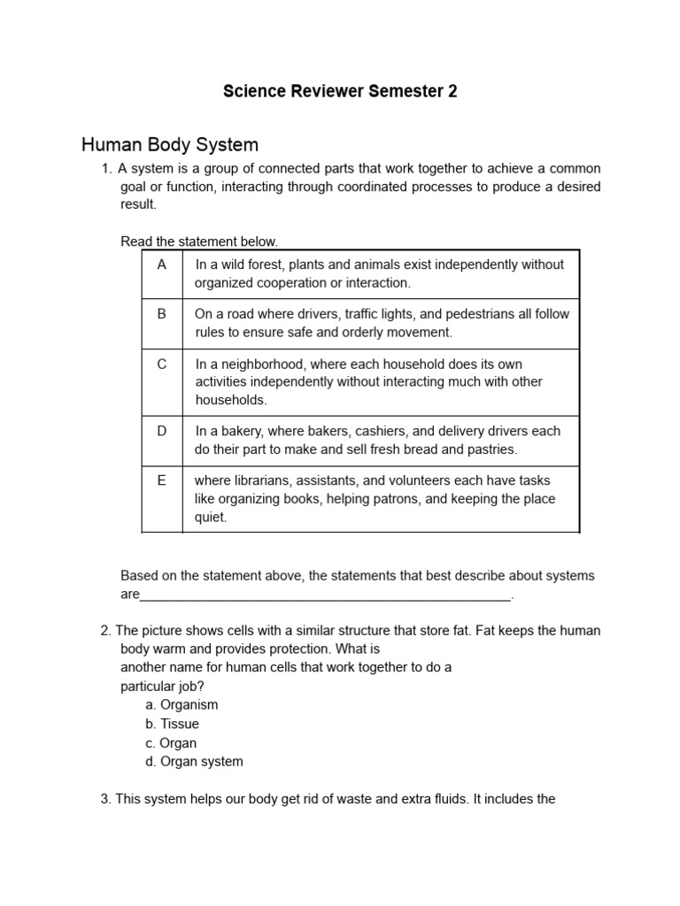 Human Body Systems and Energy Sources | PDF | Energy Development ...