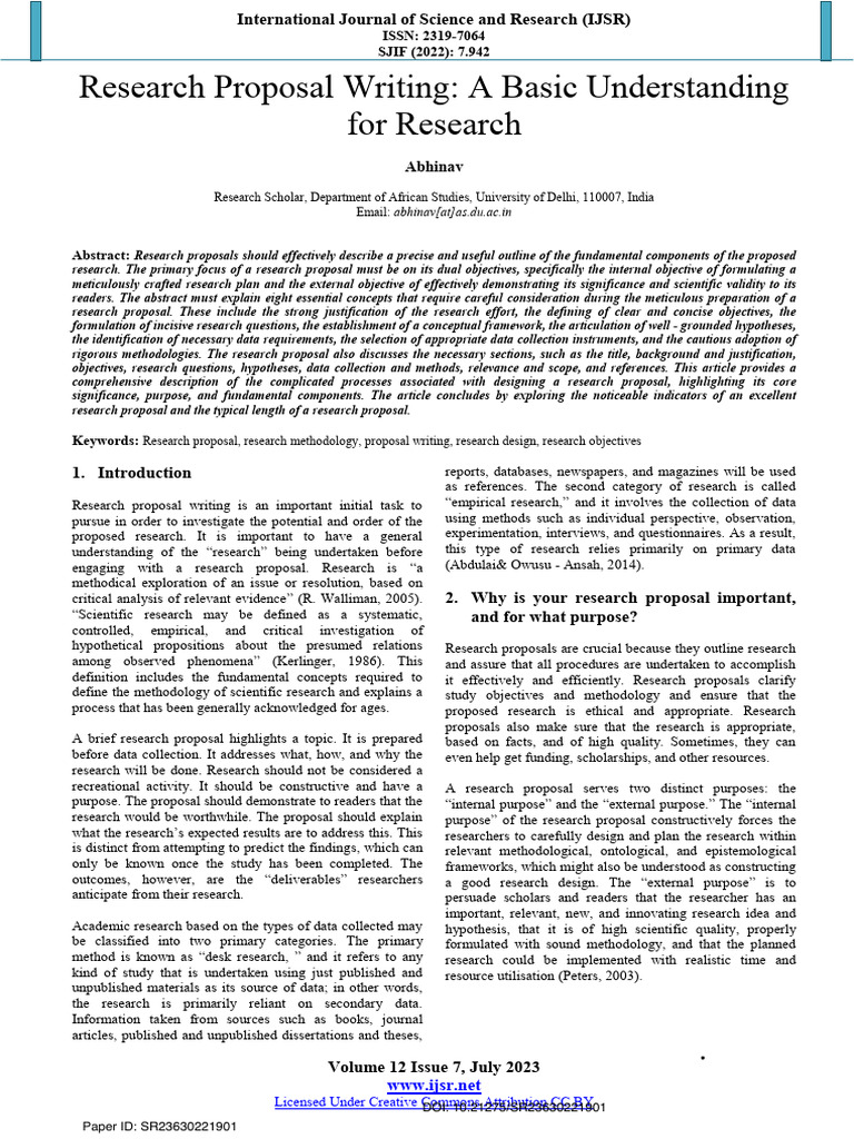 How To Write A Research Proposal | PDF | Validity (Statistics ...