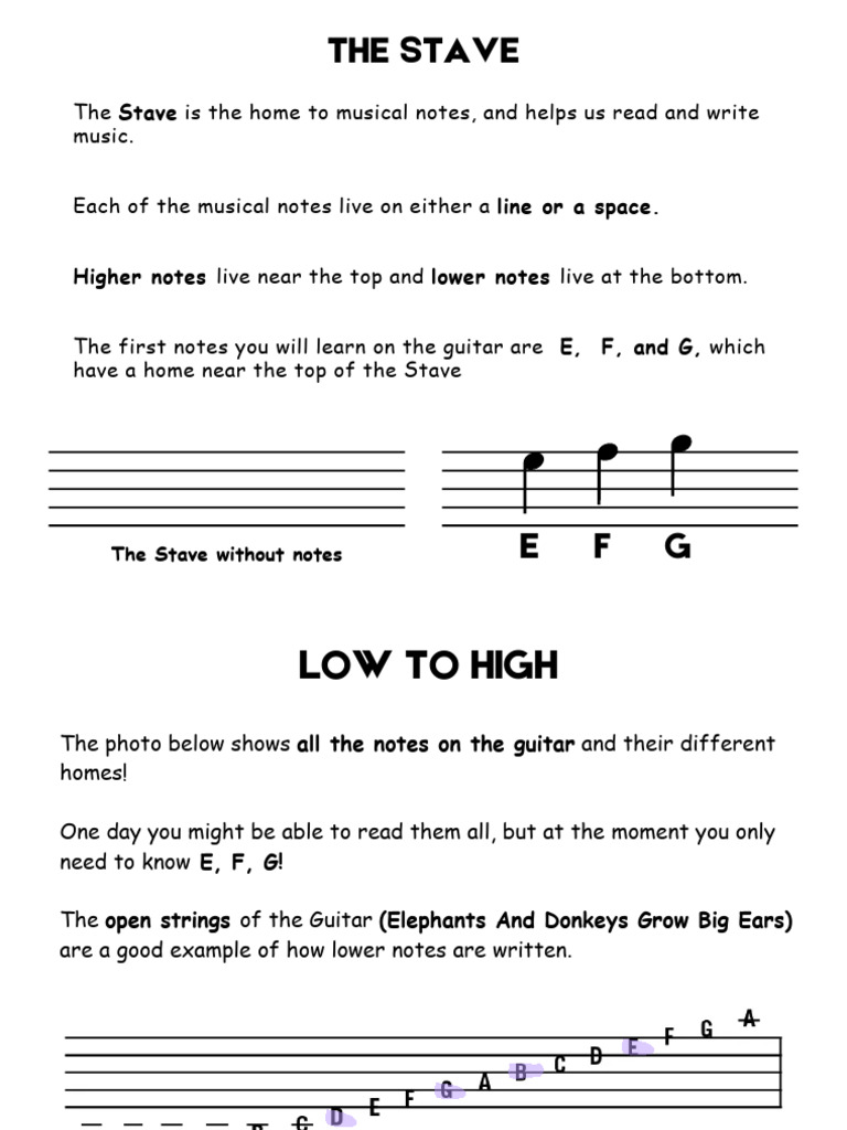 The Stave For Guitar - Kids | PDF