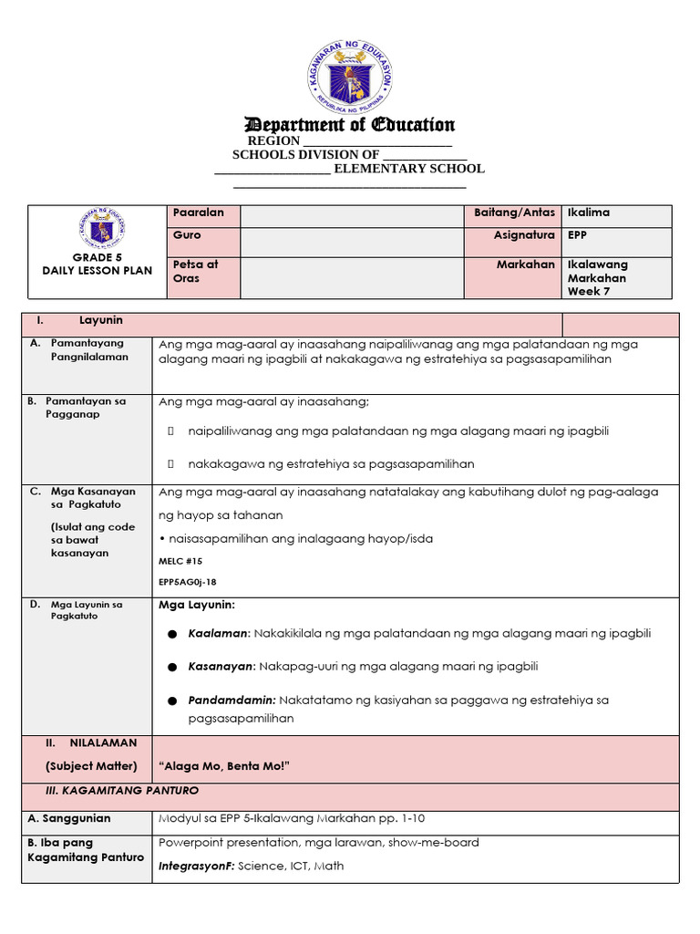 Cot Epp 5 Q2 W7 | PDF