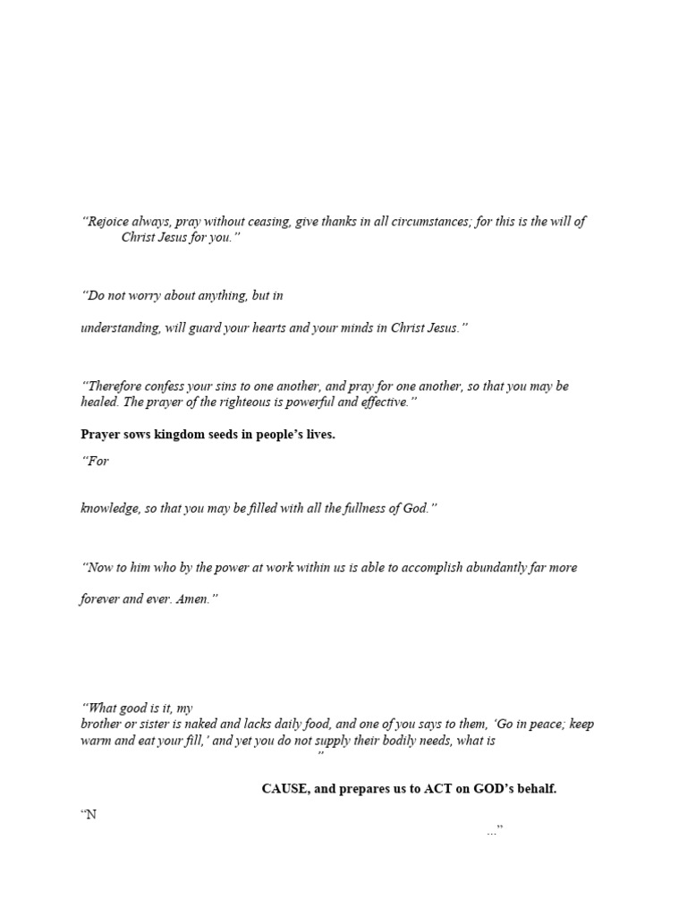 Taking Responsibility 2 Prayer and Action Notes | PDF