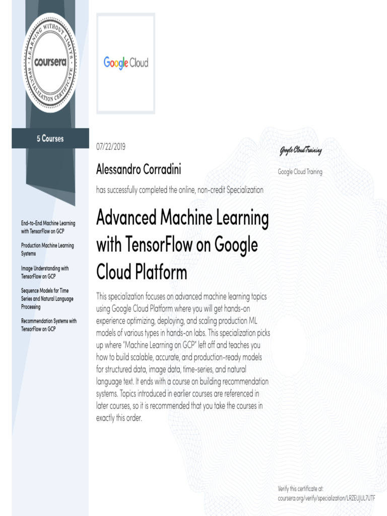 Coursera - Advanced Machine Learning With TensorFlow on Google Cloud Platform Specialization ...