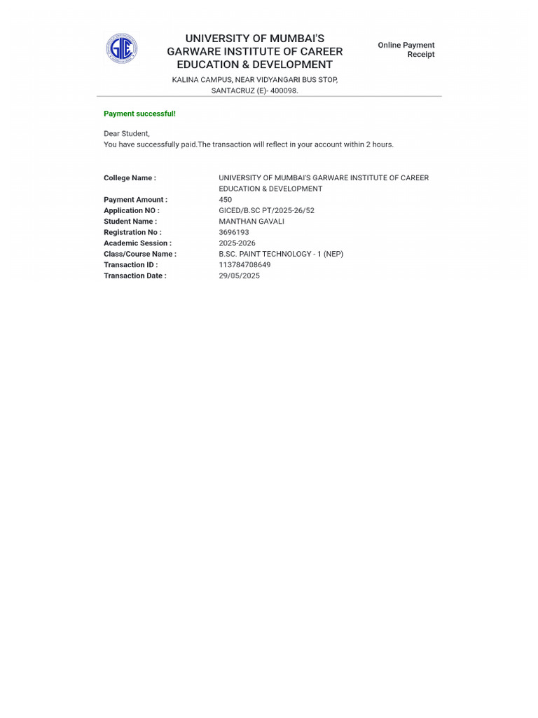 Print Receipt | PDF