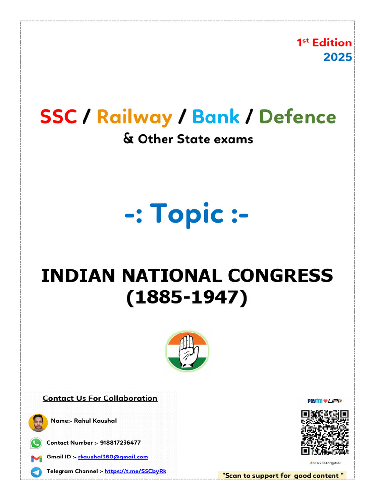 Indian National Congress (1885-1947) | PDF | Indian National Congress ...