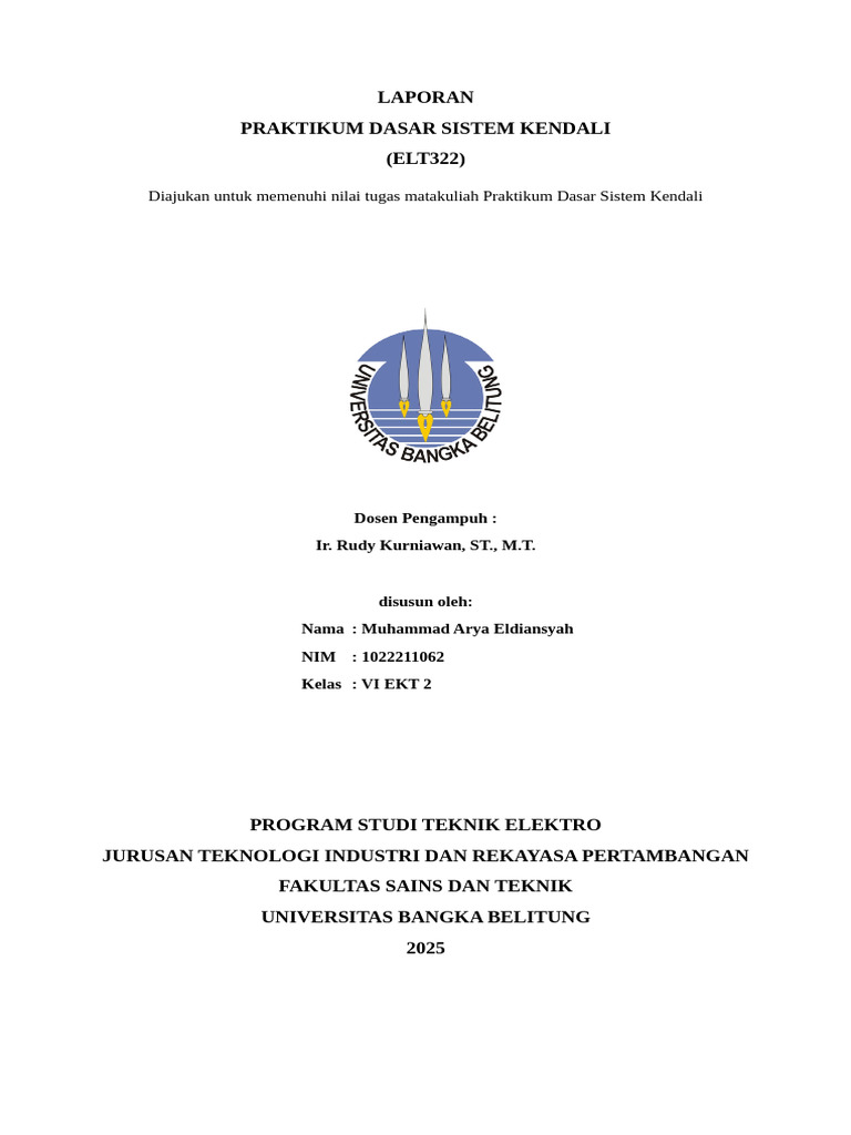Laporan Praktikum Sistem Kendali ELT322 | PDF