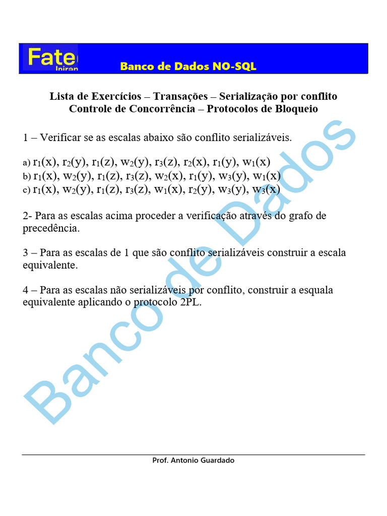 Serializacao Conflito BigData Aula 2024 | PDF