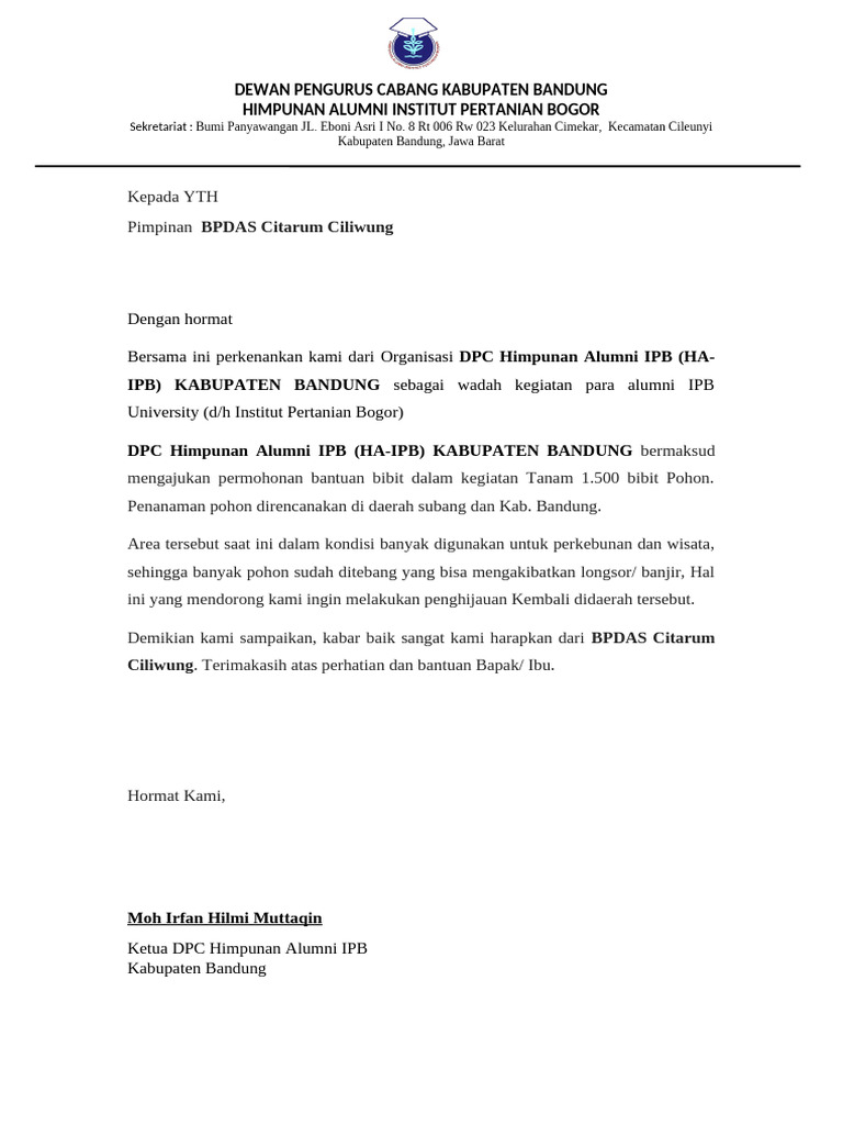 Surat Bpdas Cianjur | PDF