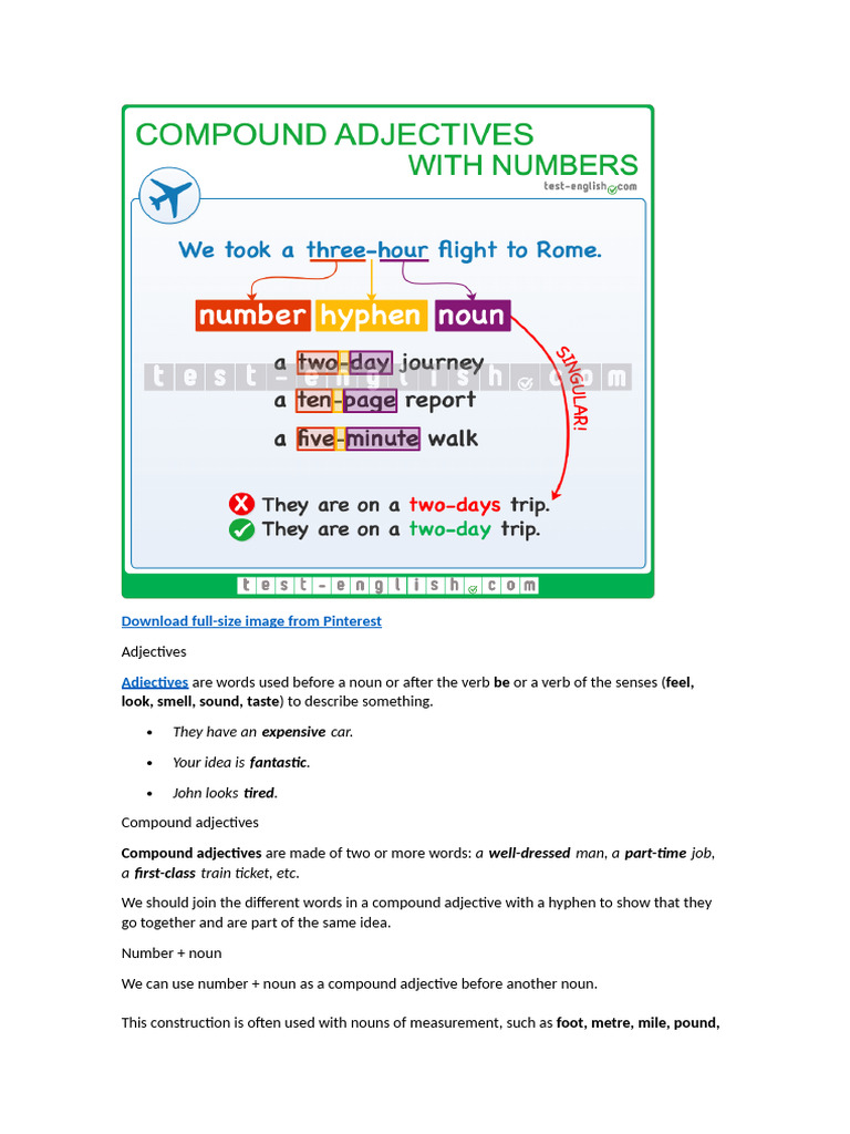 Compound Adjectives with Numbers | PDF
