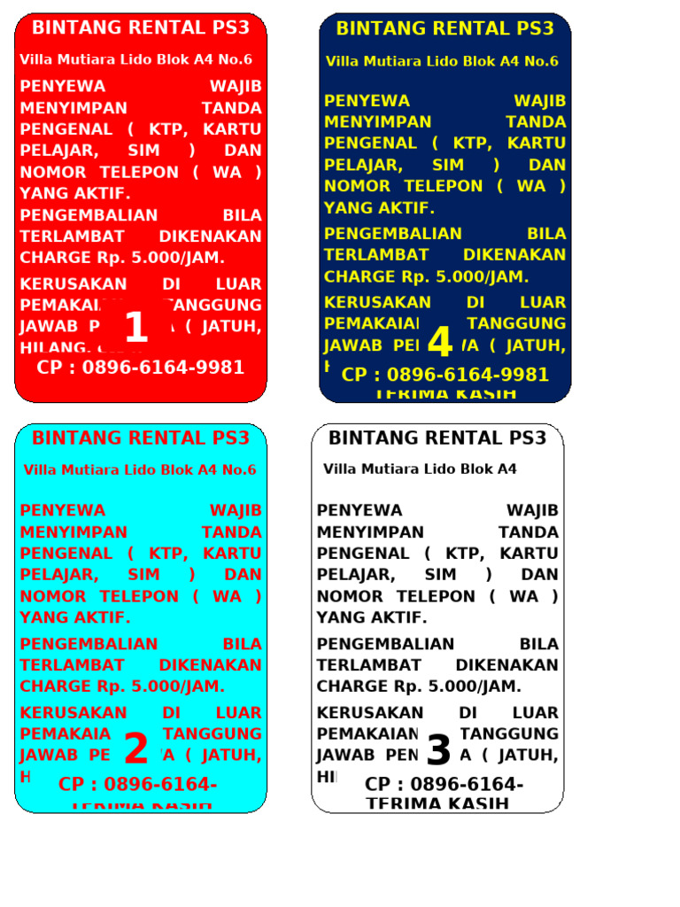 Bintang Rental Pamflet | PDF