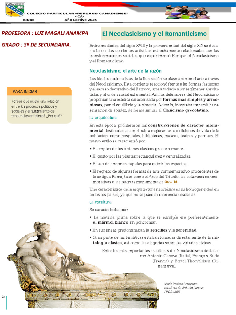 3º El Neoclasicismo y El Romanticismo (3) | PDF | Romanticismo | Napoleón