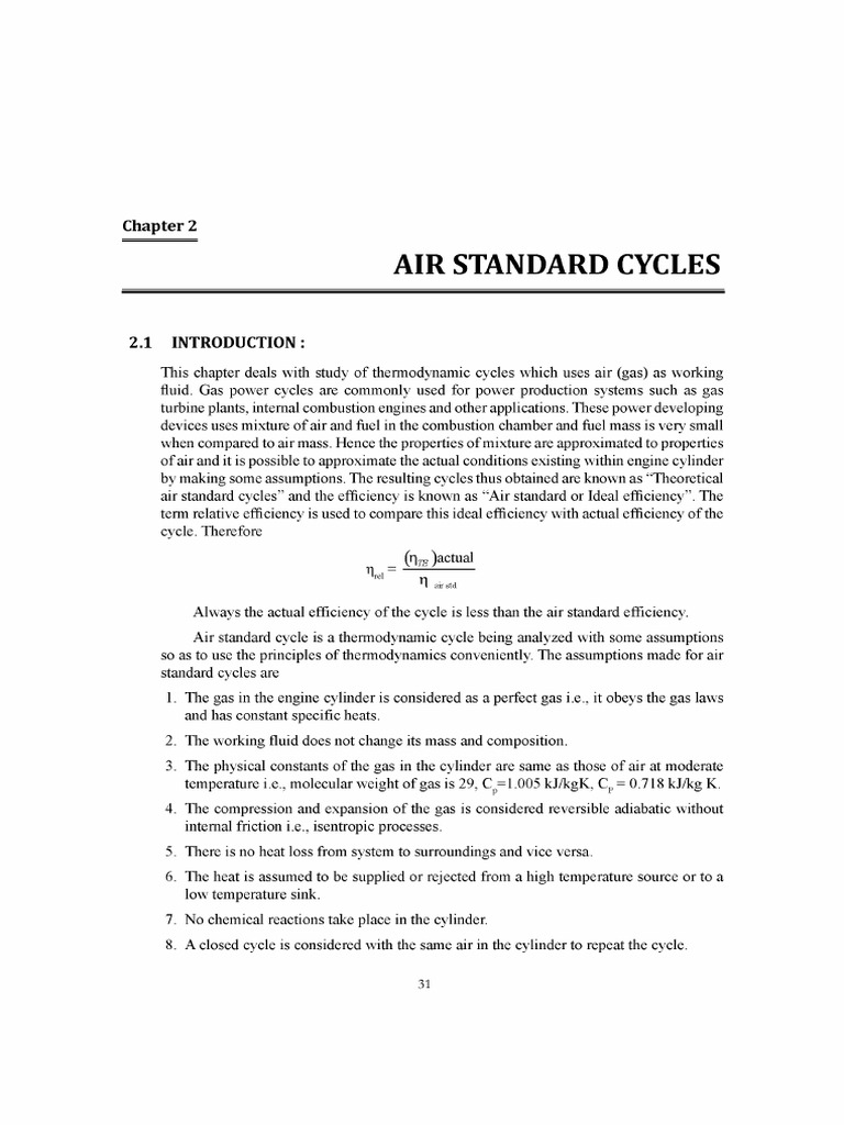 Air Standard Cycles | PDF