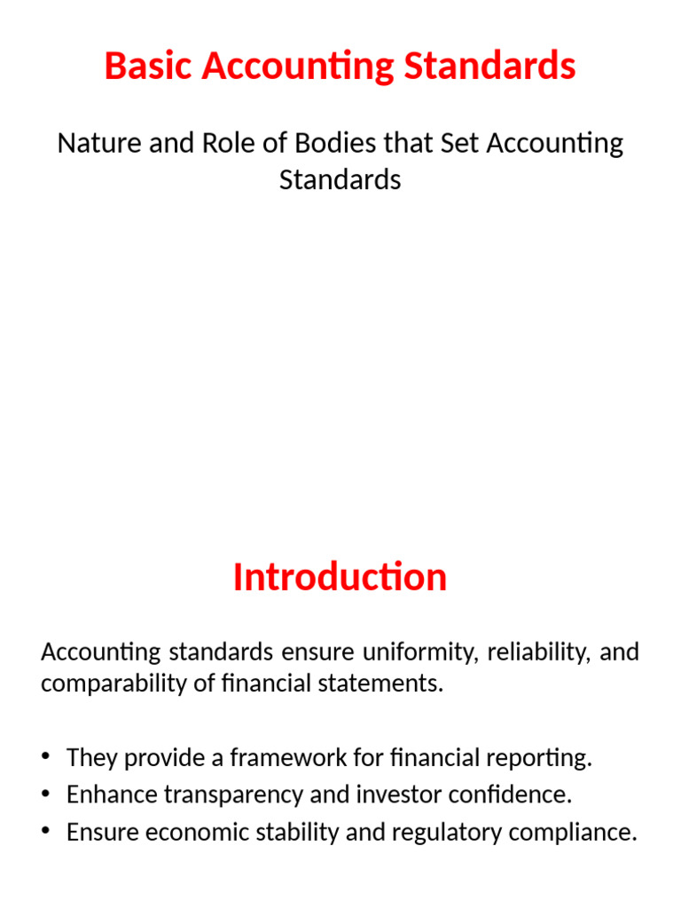 Basic Accounting Standards and Their Functions | PDF | Accounting ...