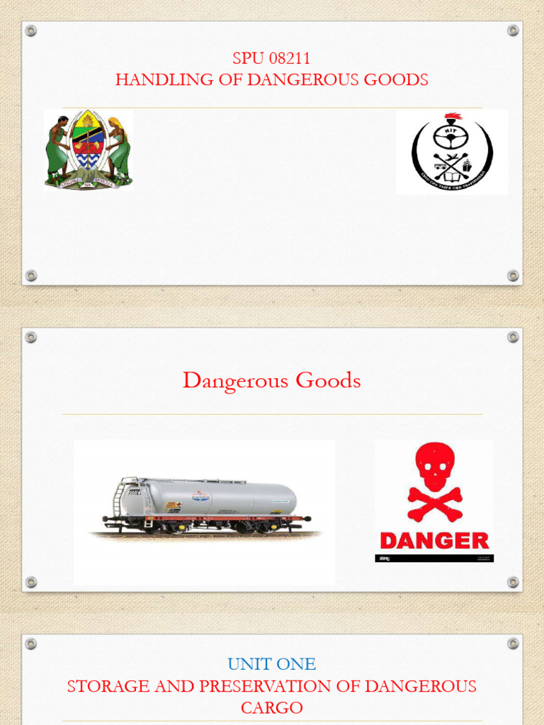 Handling and Storage of Dangerous Goods | PDF | Dangerous Goods | Cargo
