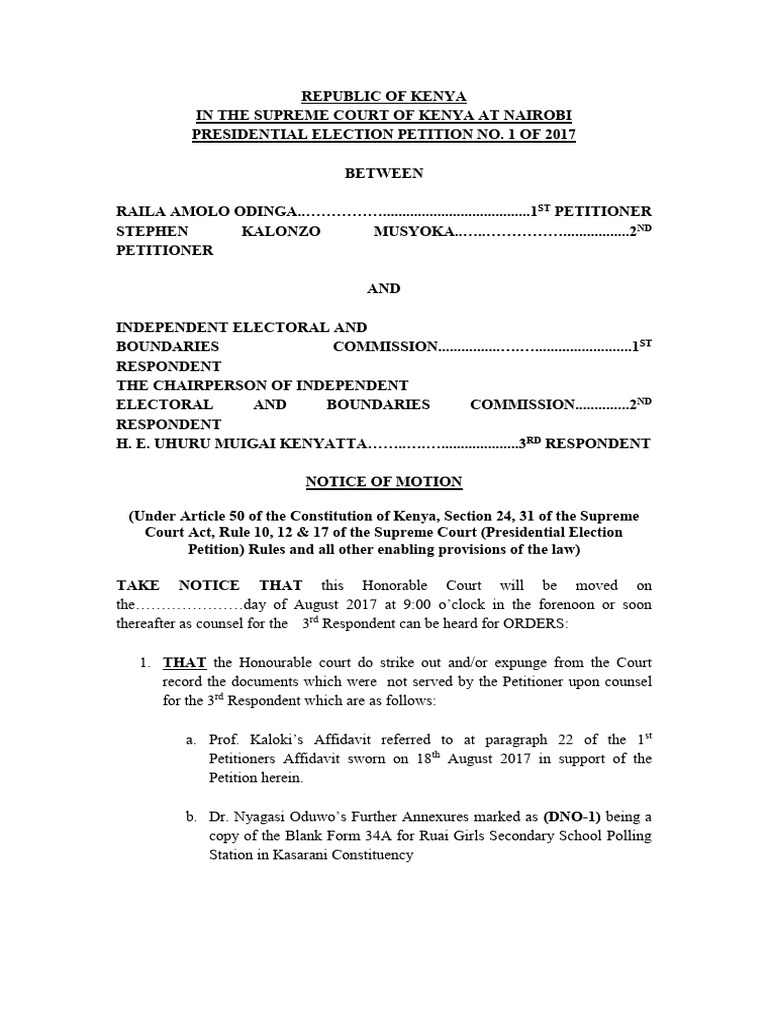 Application To Strike Out Filed by 3rd Respondent | PDF | Government ...