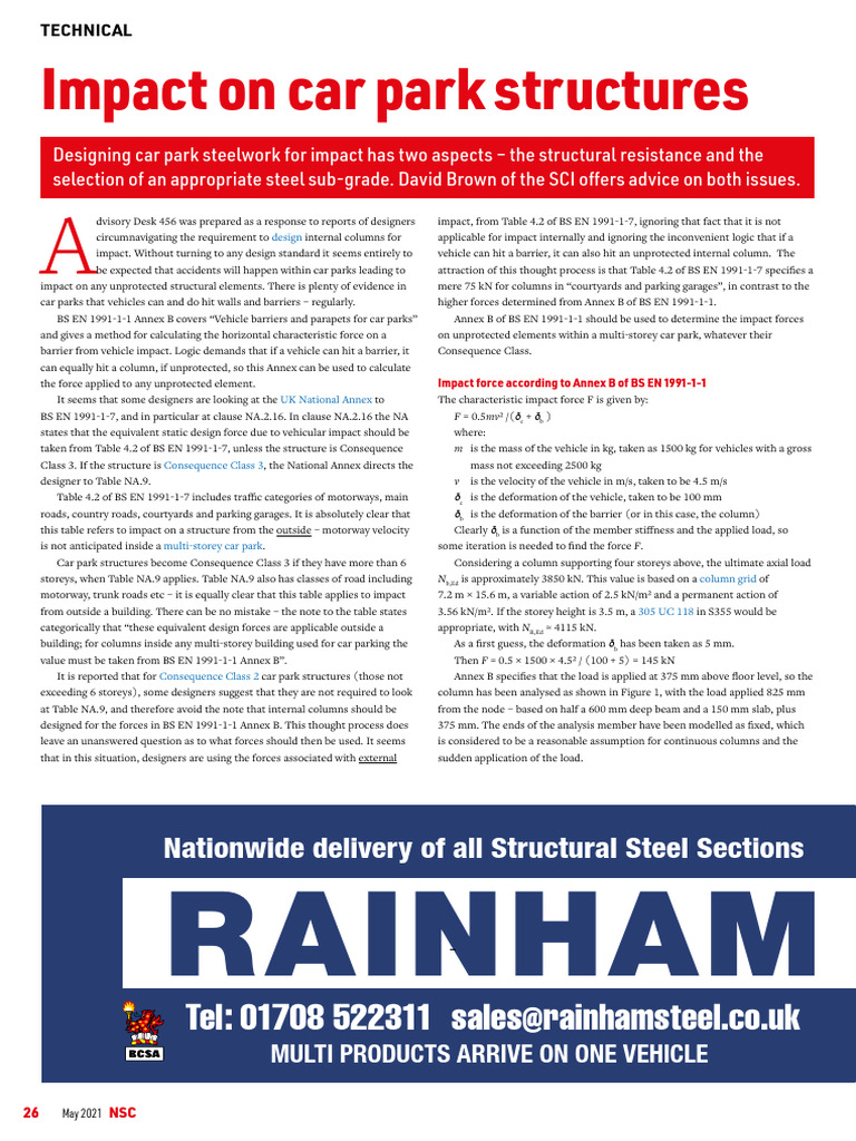 Impact On Column Analysis | PDF | Stress (Mechanics) | Force