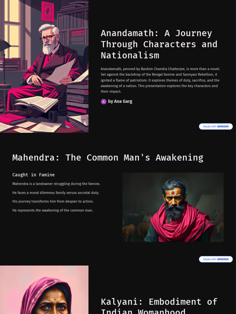 Anandamath A Journey Through Characters and Nationalism | PDF