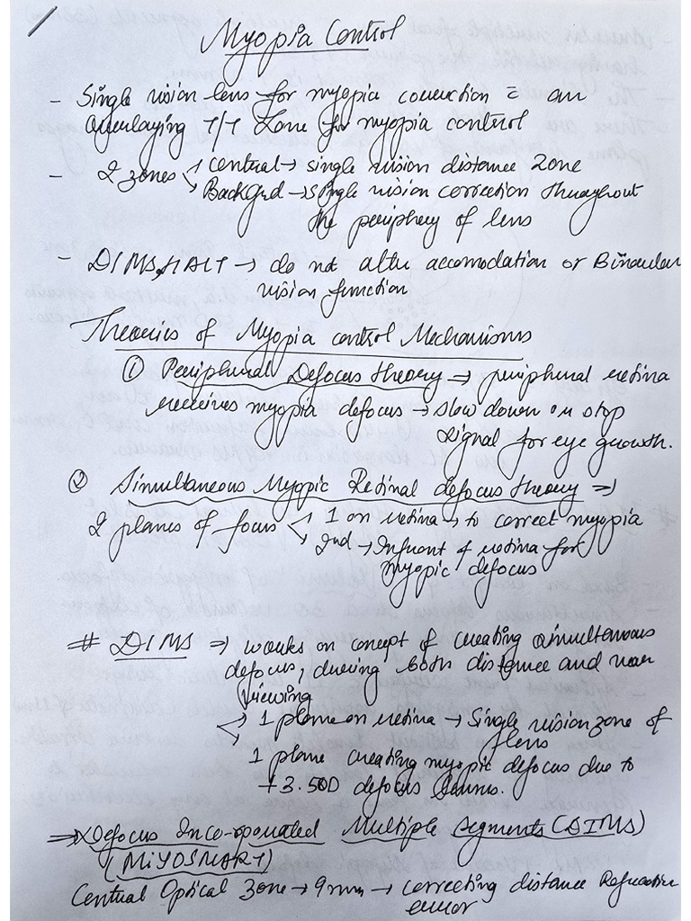 Myopia Control Lens | PDF