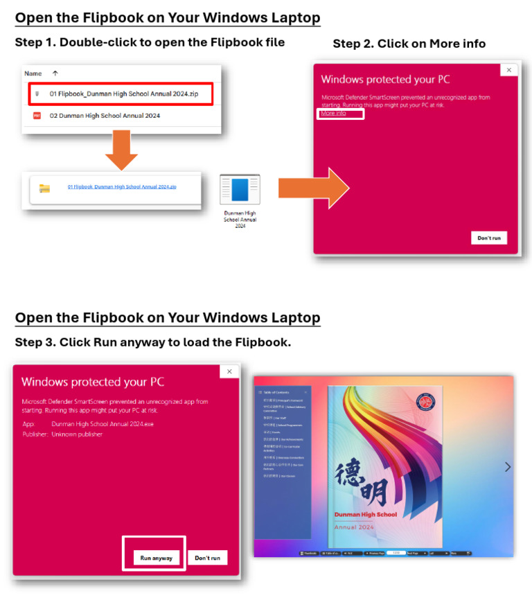 03 Instructions To Open School Annual Flipbook | PDF