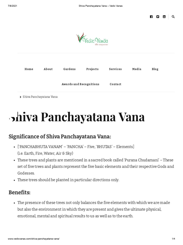 Benefits of Shiva Panchayatana Vana | PDF | Shiva | Hindu Deities
