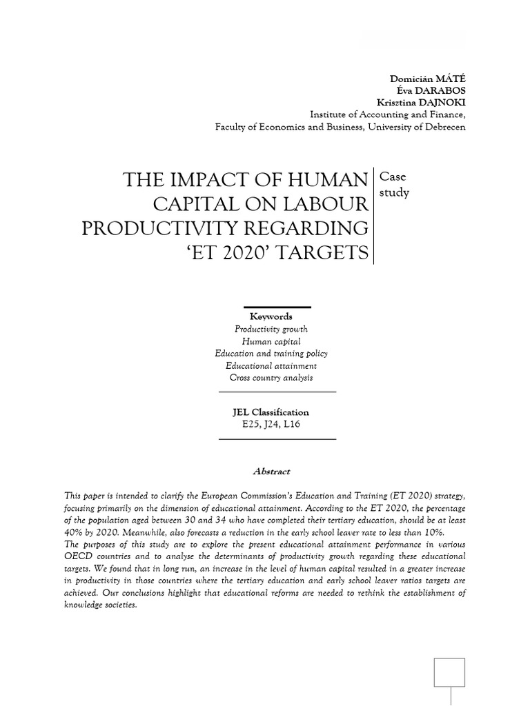 Human Capital and Productivity | PDF | Human Capital | Economic Growth