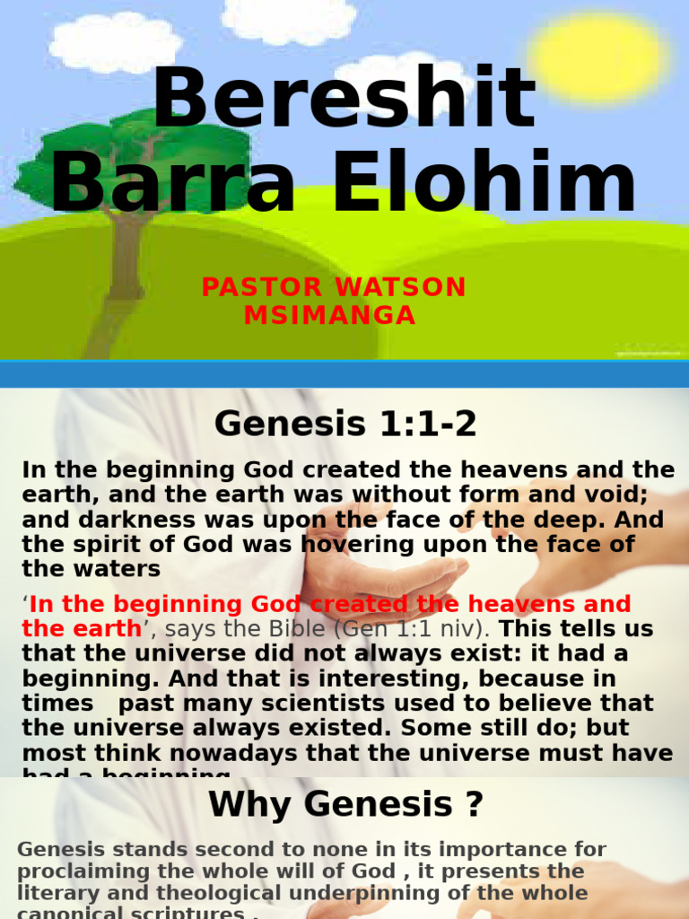 Bereshit Barra Elohim | PDF | Book Of Genesis | Genesis Creation Narrative
