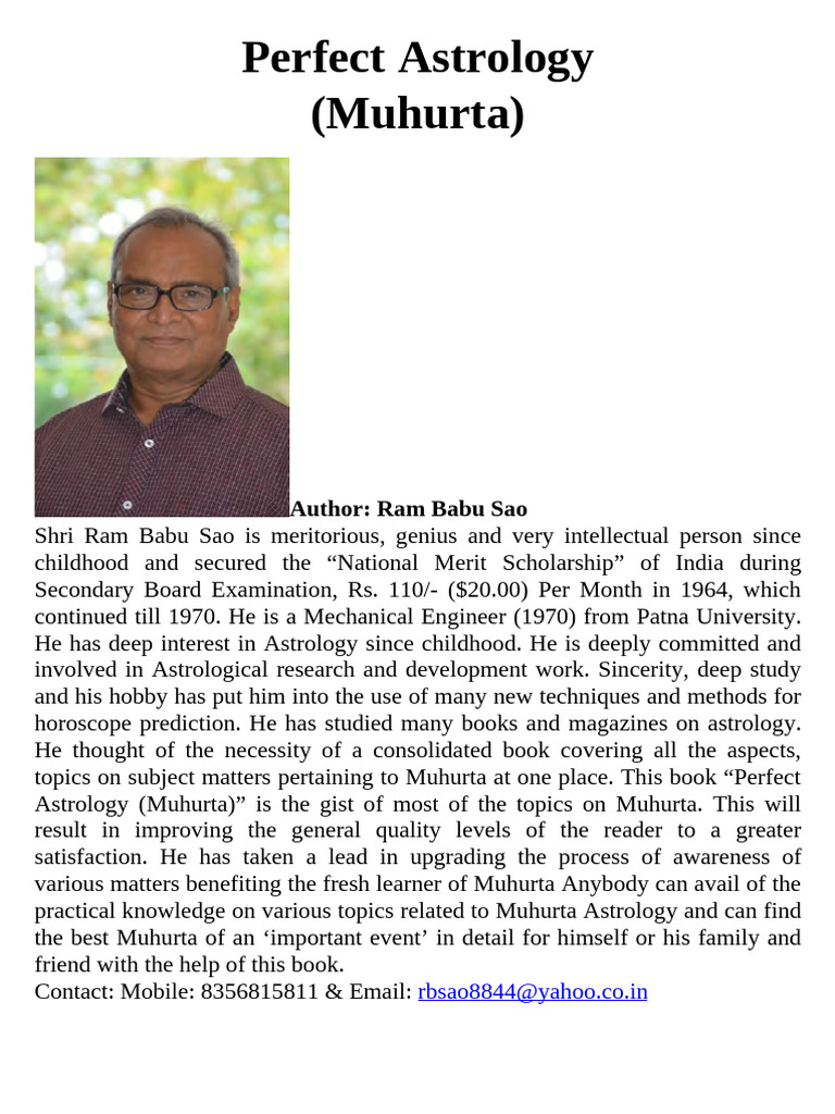 Perfect Astrology_Muhurta Astrology (1) | PDF | Astrological Sign ...