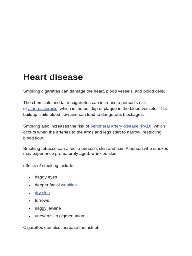Adverse Effects of Smoking Bio Proj | PDF